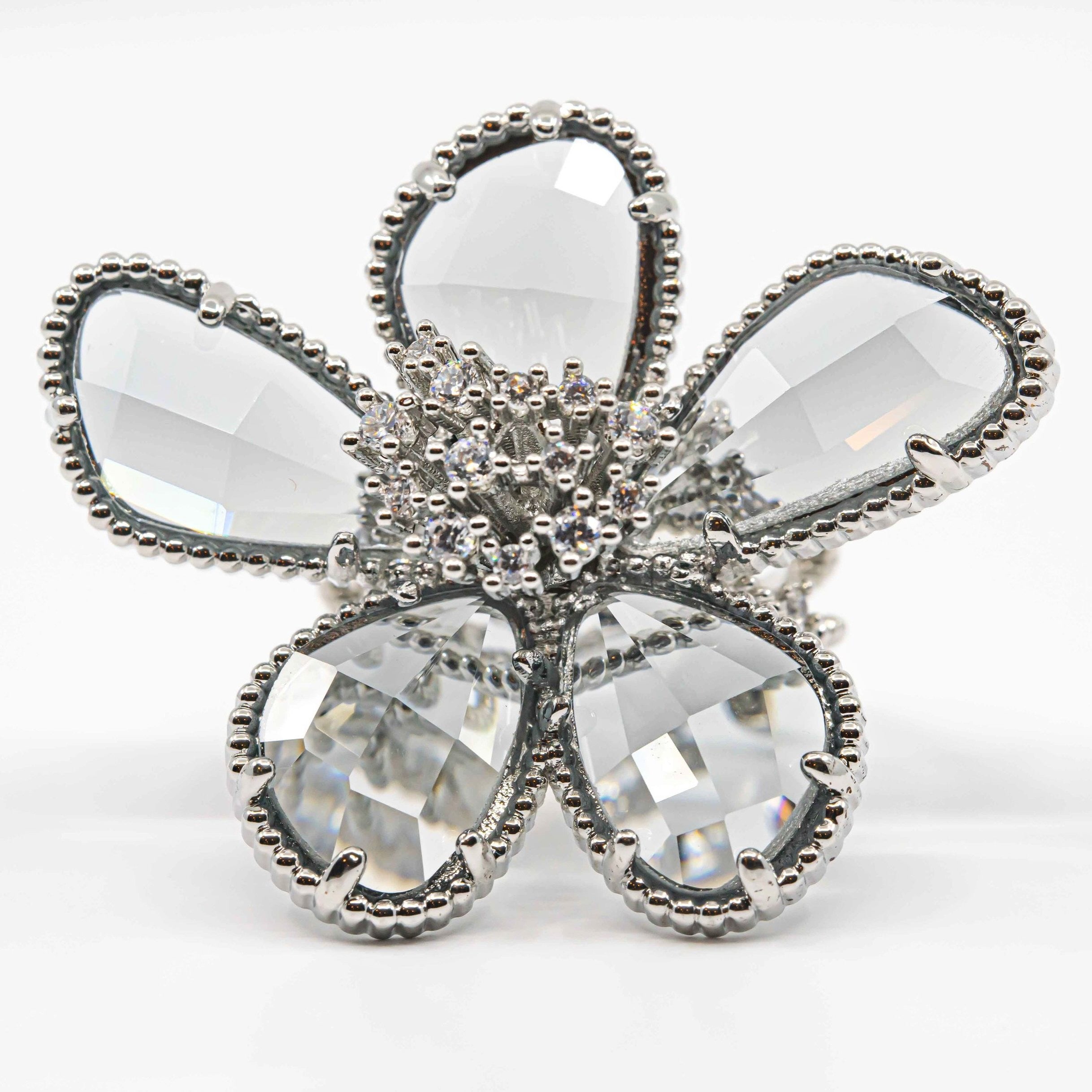 Blooming Flower Crystal Ring – Shimmer Culture